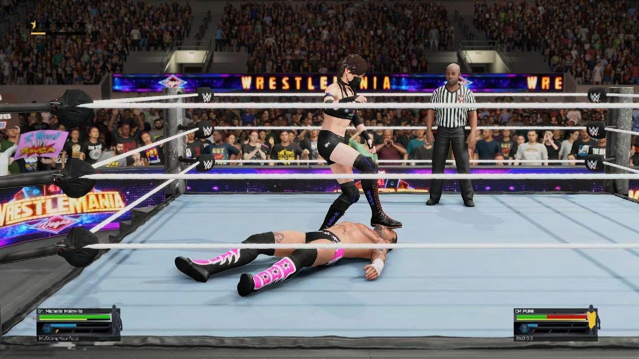 WWE 2K25 Michelle Mainville Vs CM Punk 9-1-25 - YouTube