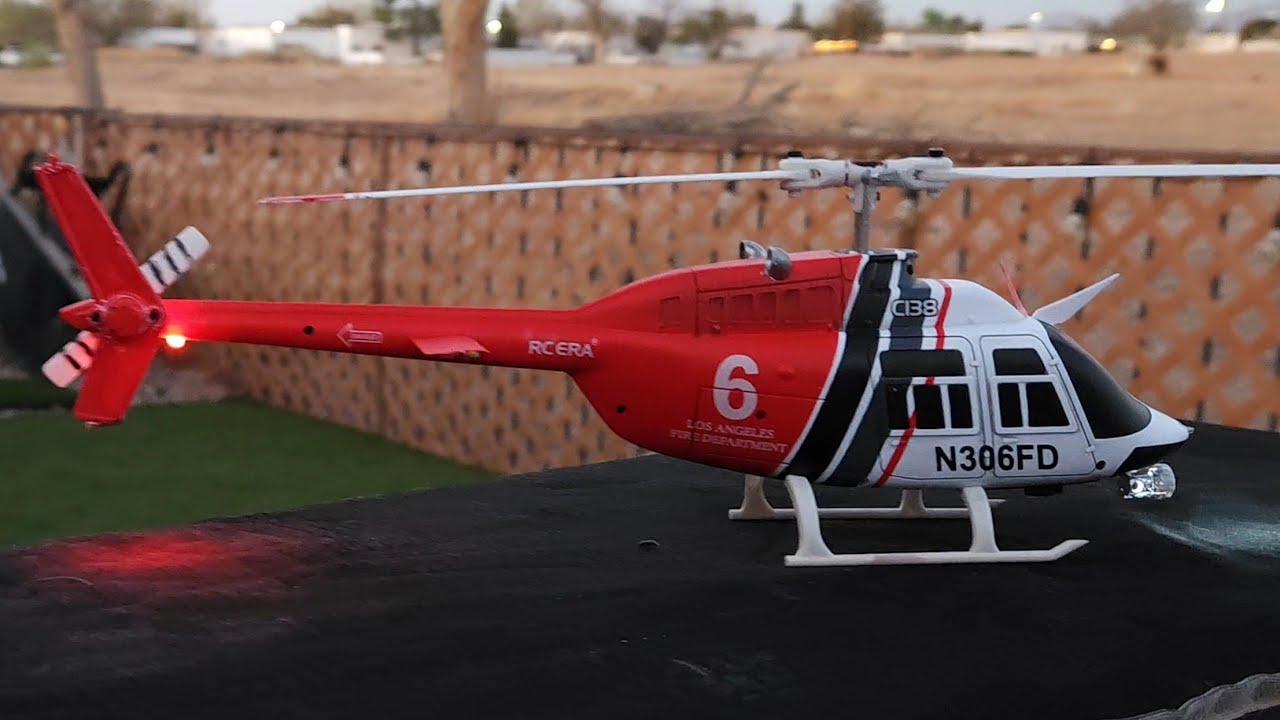 Flying my mini Bell 206 L.A.F.D. Rc helicopter! - YouTube