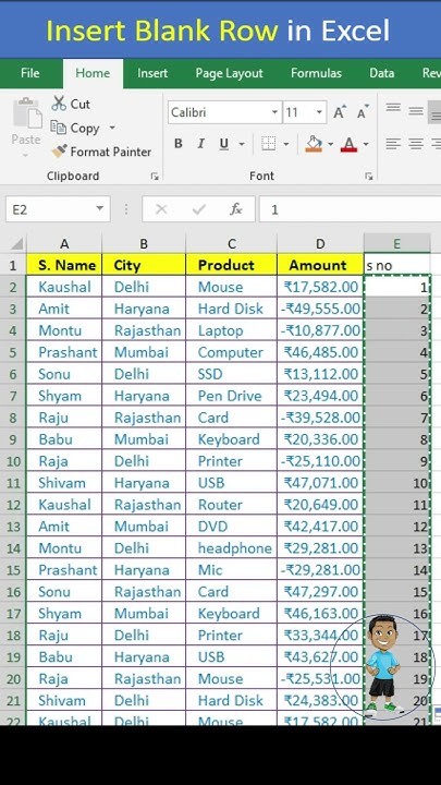 Insert Blank Row In Excel Excel Exceltips Exceltutorial Msexcel Microsoftexcel Shorts