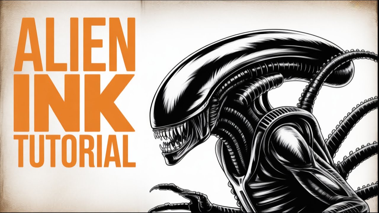 I Created This Alien Creature Using Only Ink - YouTube