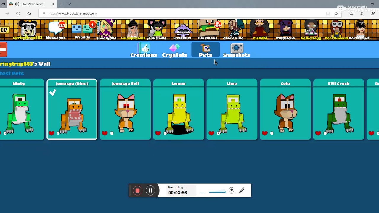 Buying lots of pets on my old usa acc - blockstarplanet / im back XD ...