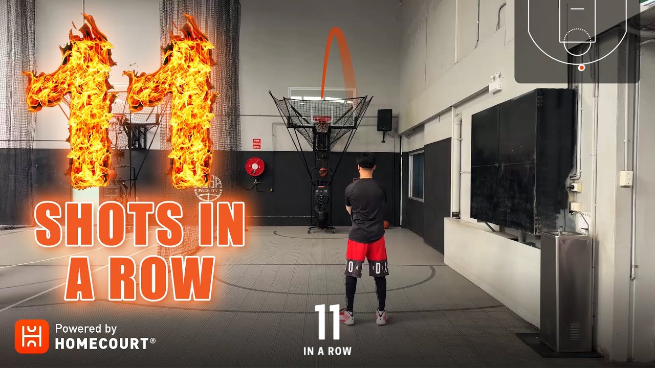 Basketball Automatic 3-pointers 11 in a row with @HomeCourtAi App 🏀 🔥 - YouTube