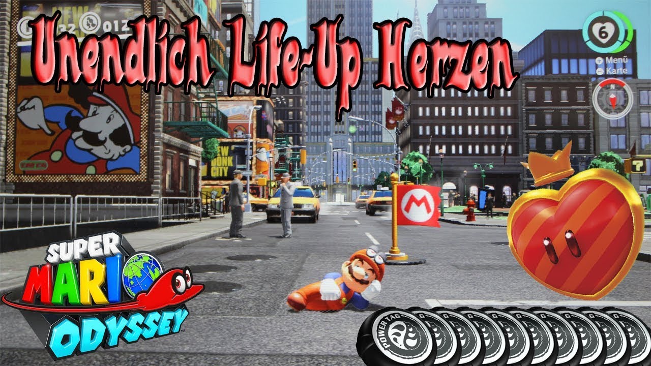 Super Mario Odyssey Amiibo Cheat Unendlich Life-Up Hearts Deutsch - YouTube