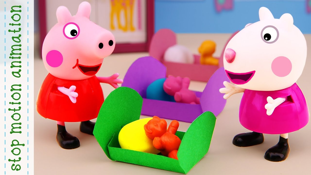 Doll Beds. Peppa Pig toys Stop motion animation new episodes 2018 - YouTube