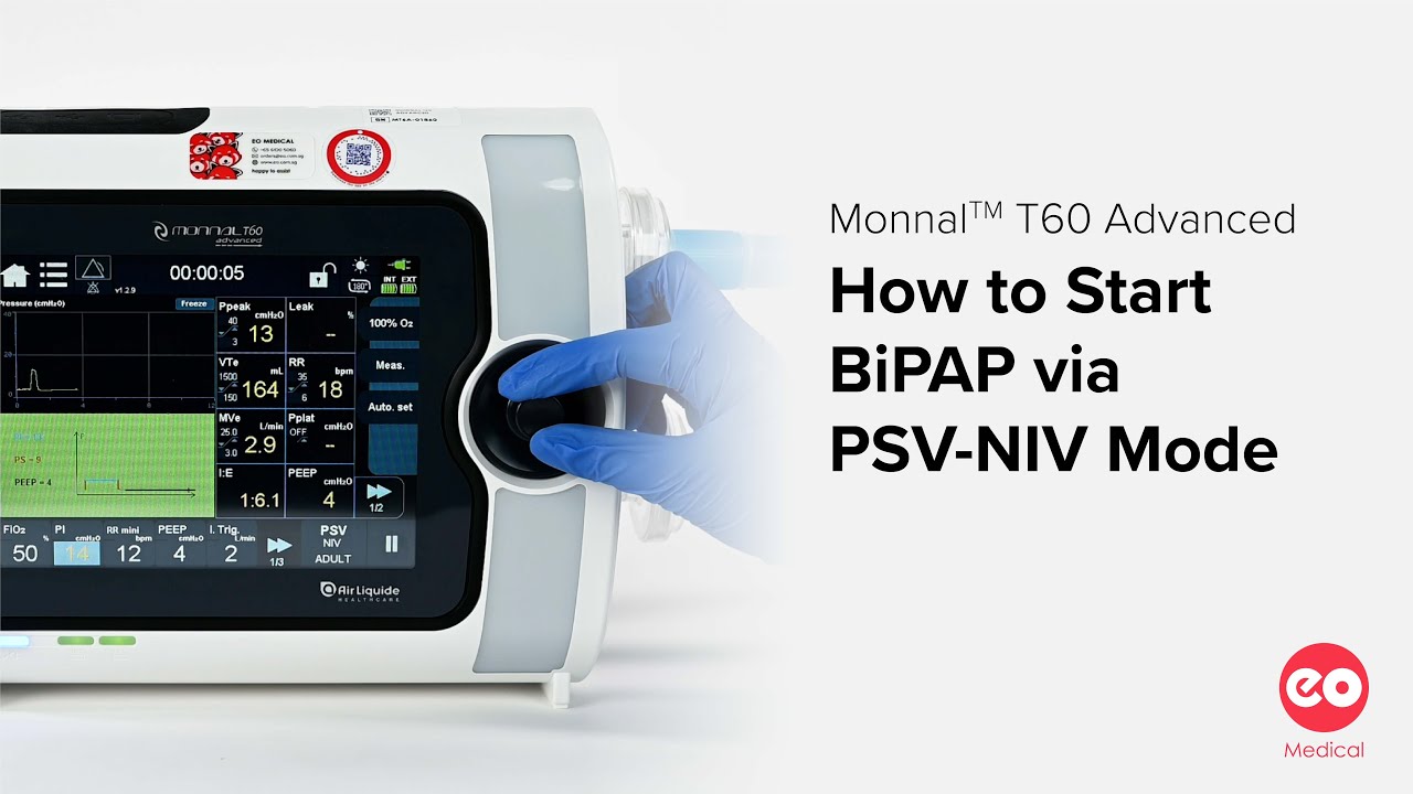 Monnal T60 Advanced | How to Start BiPAP via PSV-NIV Mode | E03 - YouTube