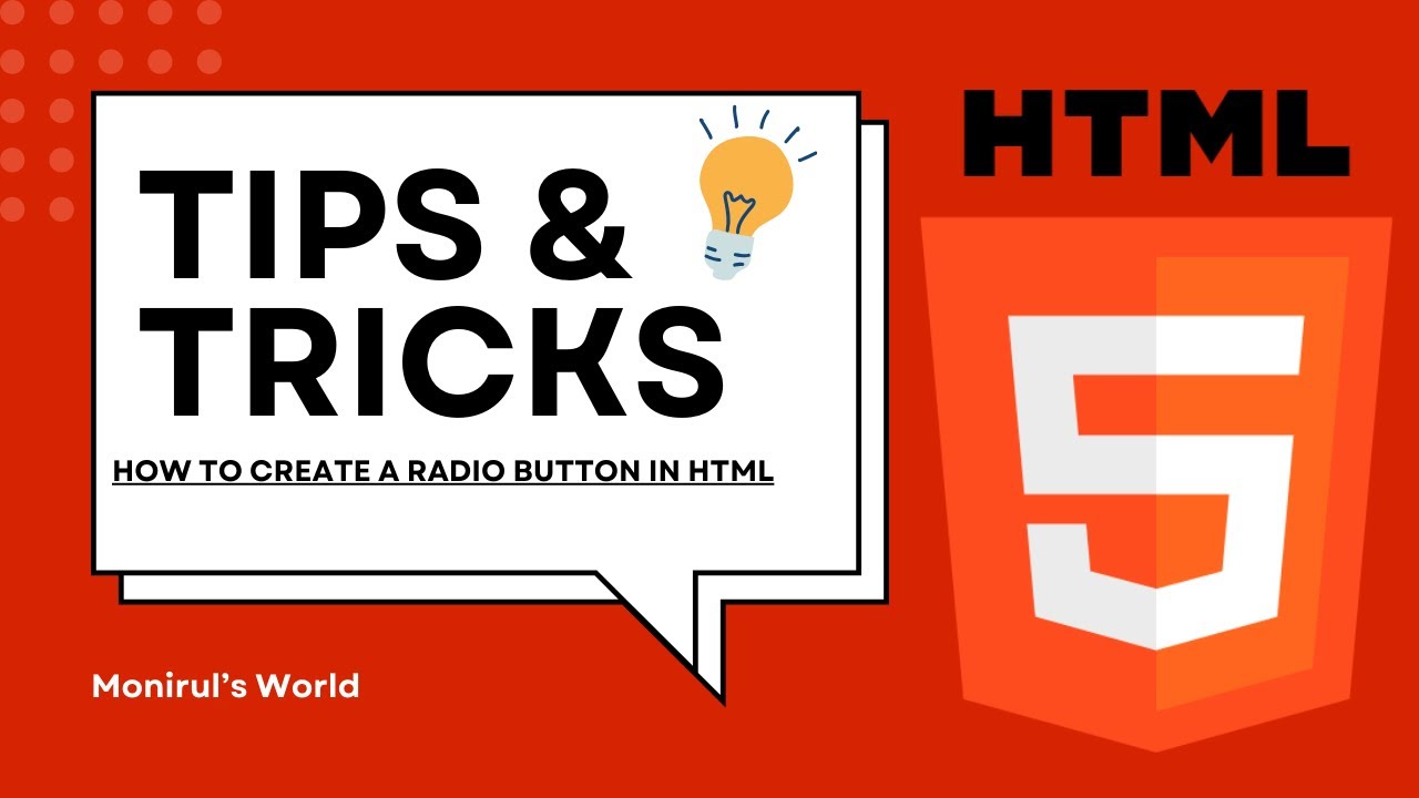 How to create a radio button in HTML | Simple radio button example in ...