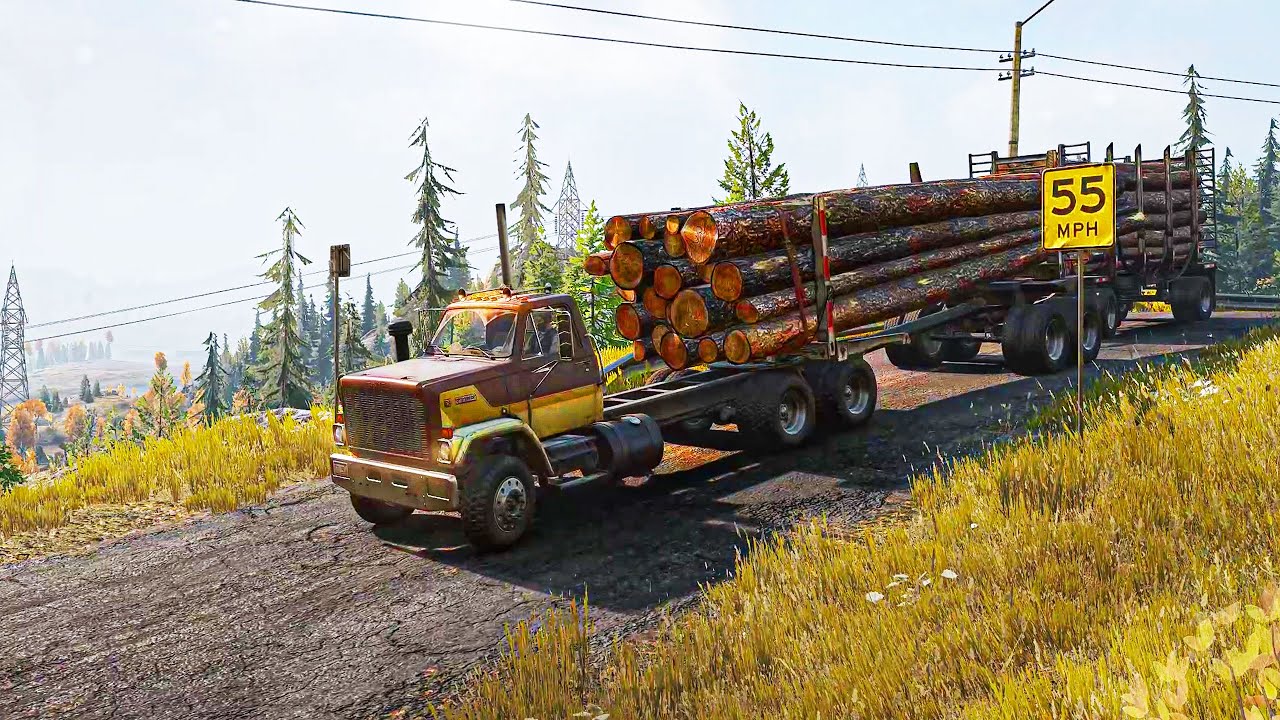 Hauling Logs With GMC Brigadier 8000 // SnowRunner - YouTube