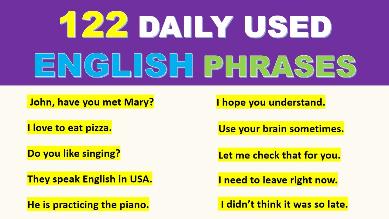 122 Daily Used English Phrases || English Conversation Practice || # ...