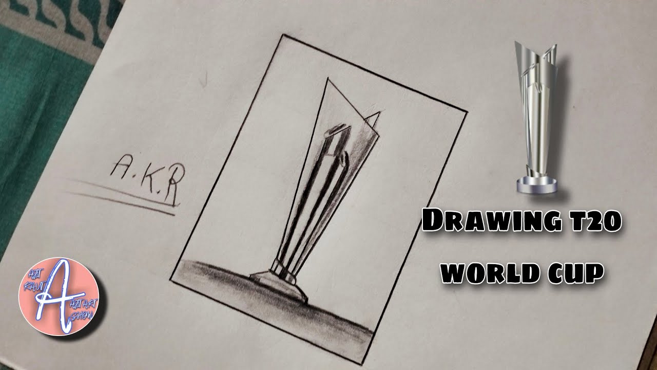 Drawing t20 world cup || How to draw t20 world cup - YouTube