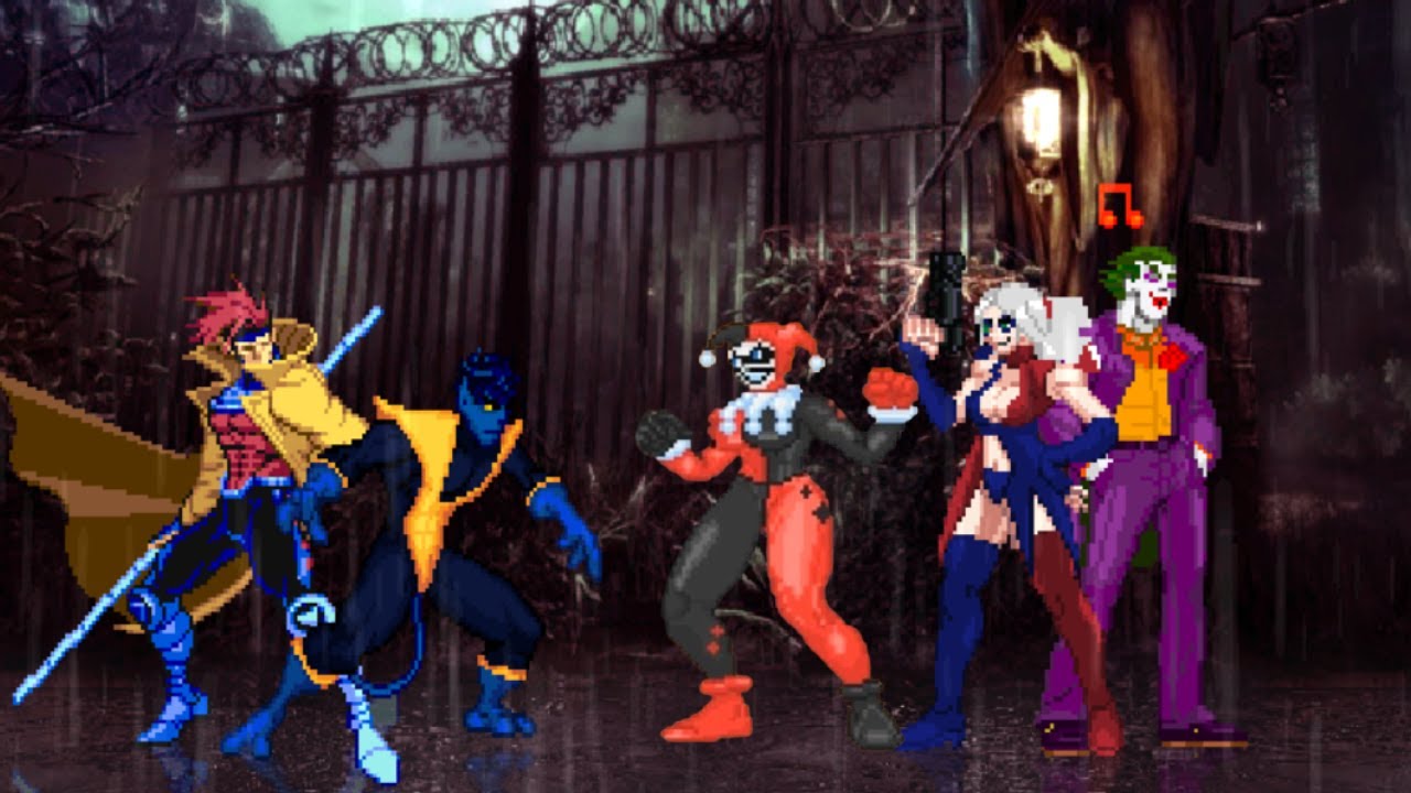 GAMBIT & NIGHTCRAWLER vs JOKER & HARLEY QUINN SF2 DELUXE - YouTube