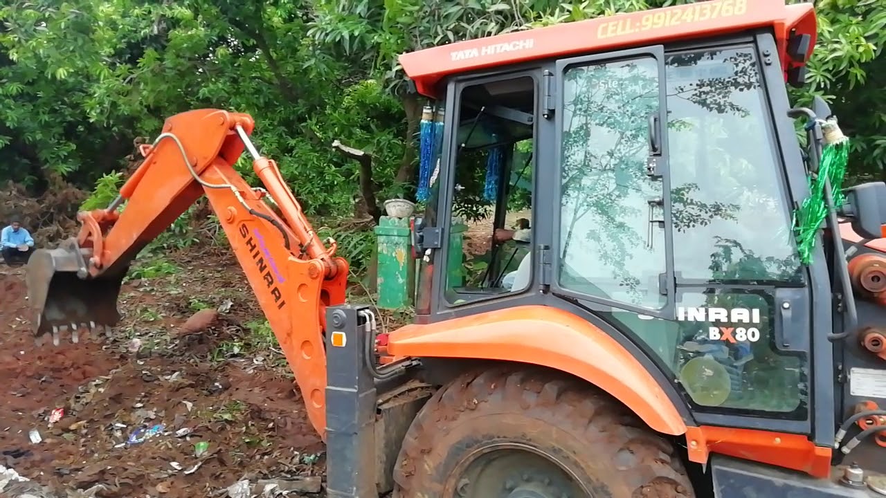 Tata Hitachi SHINRAI BX80 Backhoe loader. - YouTube