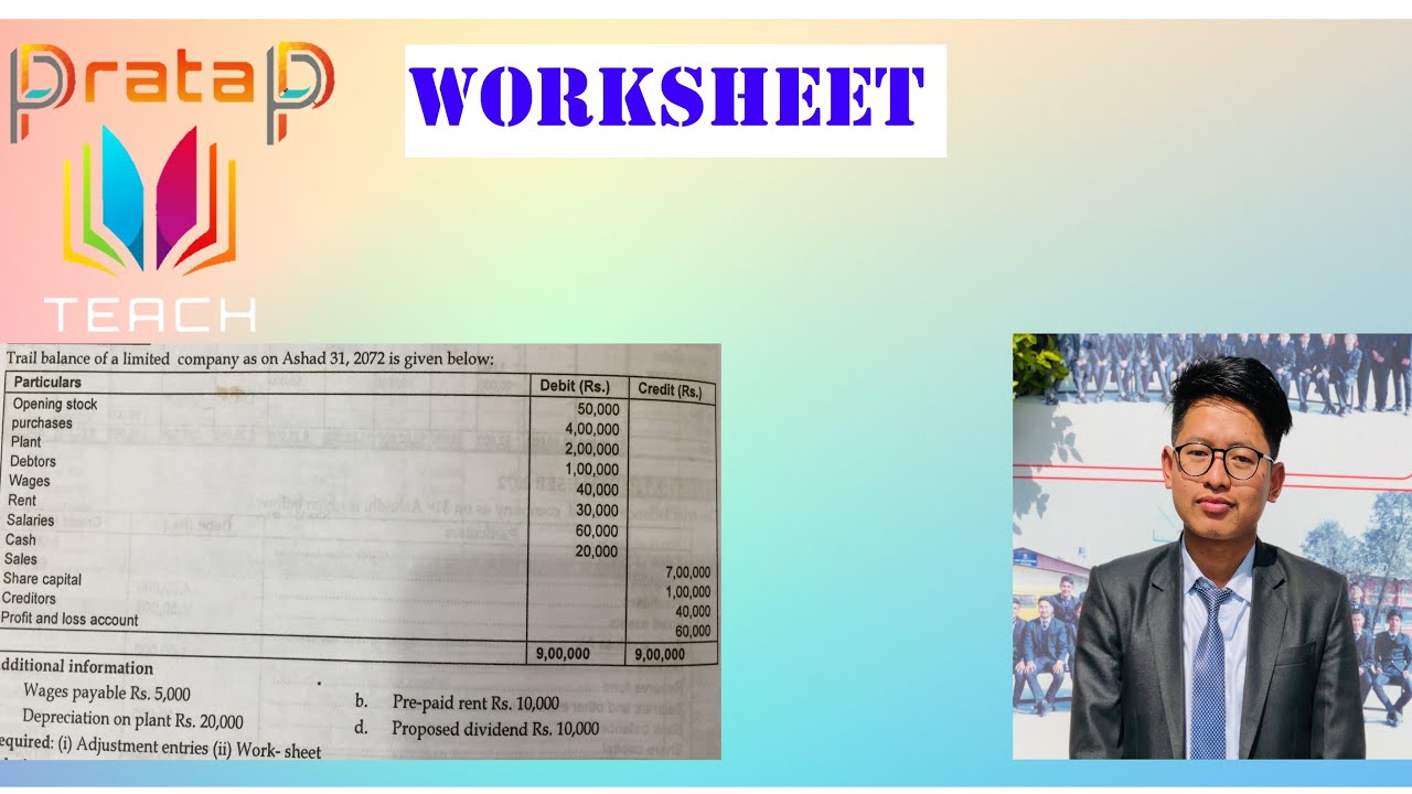 Worksheet ( 10 and 12 column) | Accountancy - YouTube