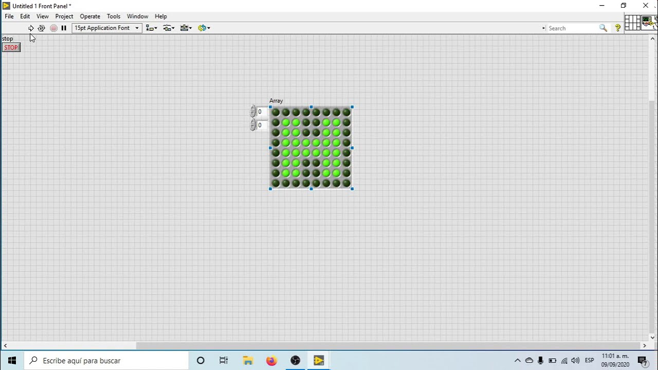 matriz de led con array labview - YouTube