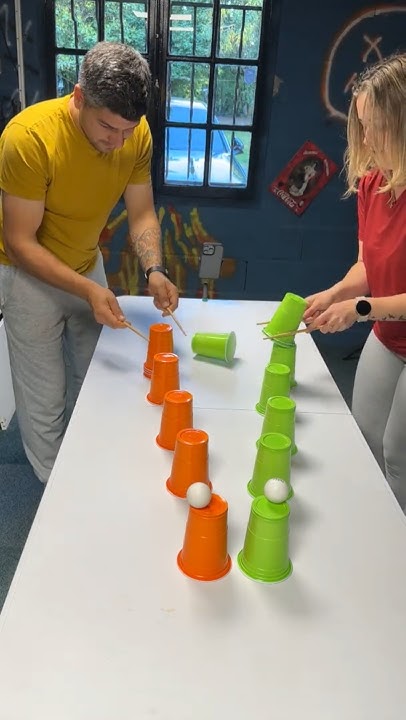 Chopstick Cup Stack Challenge! 🥢 Couple Game With a Twist - YouTube