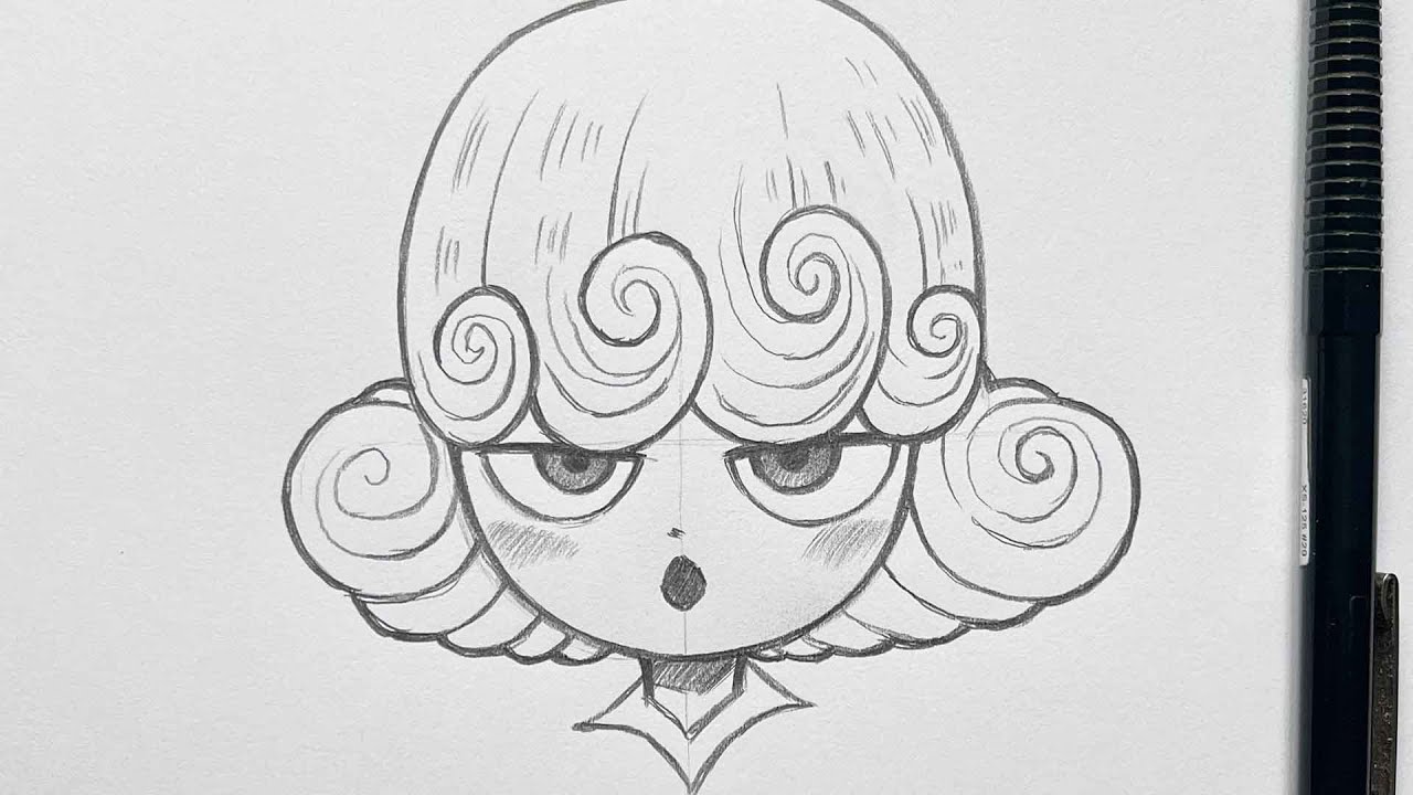 Easy anime sketch | how to draw kid Tatsumaki easy step-by-step | One ...