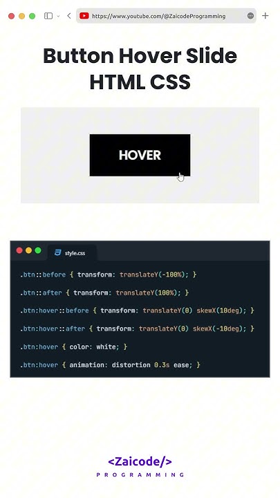 Btn Hover Html Css Css3 Hover Programming Zaicode Shorts