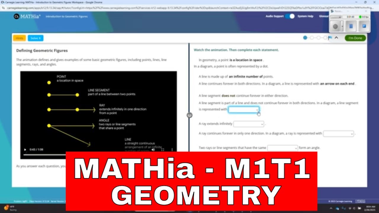MATHia M1T1 - Introduction to Geometric Figures - YouTube