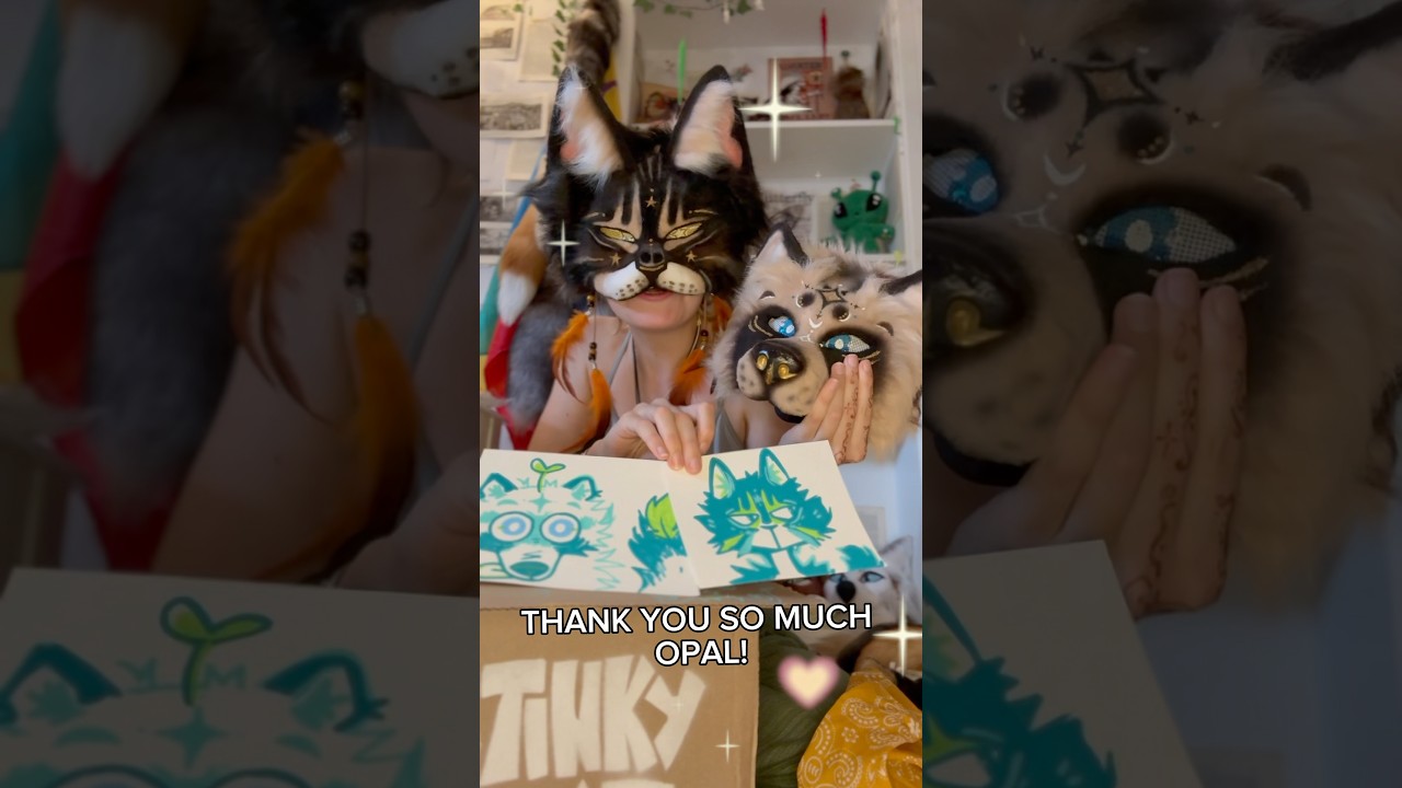 Unboxing a therian mask from @5tinkyCat #therian #therianthropy #fyp # ...