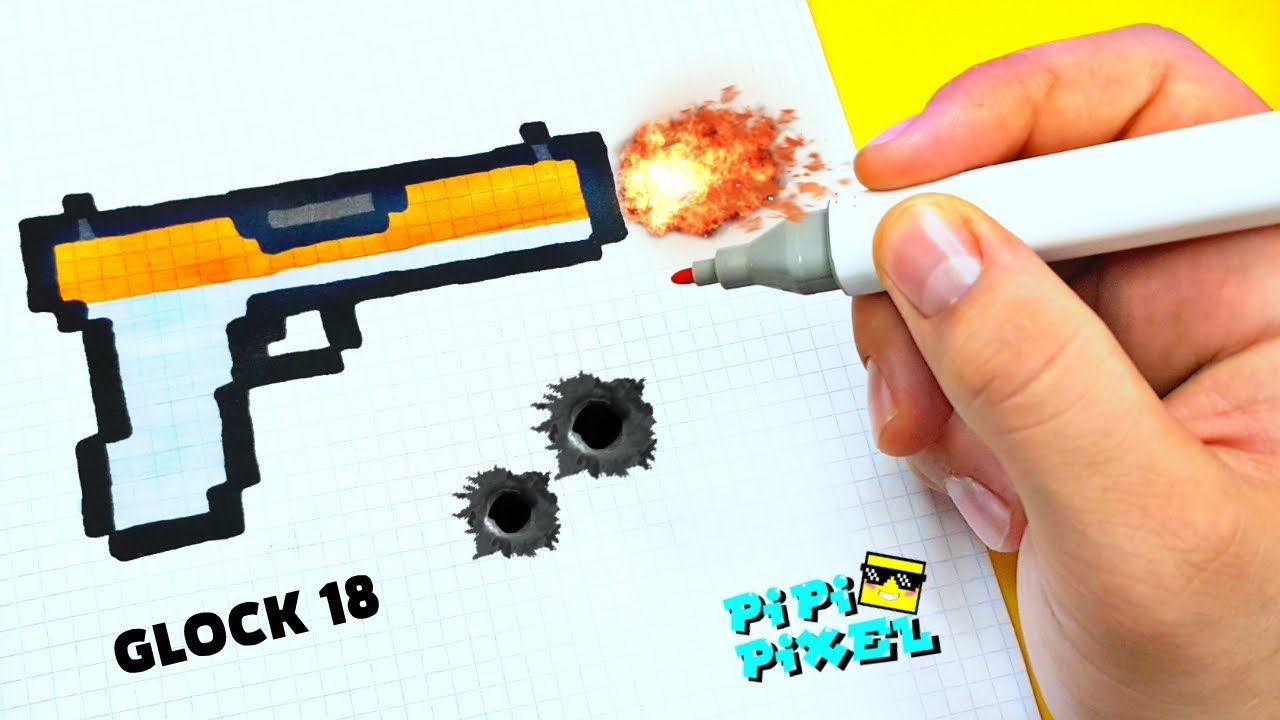 ГЛОК ПИСТОЛЕТ из Блок Страйк ! РИСУНКИ ПО КЛЕТОЧКАМ ! КАК НАРИСОВАТЬ ...