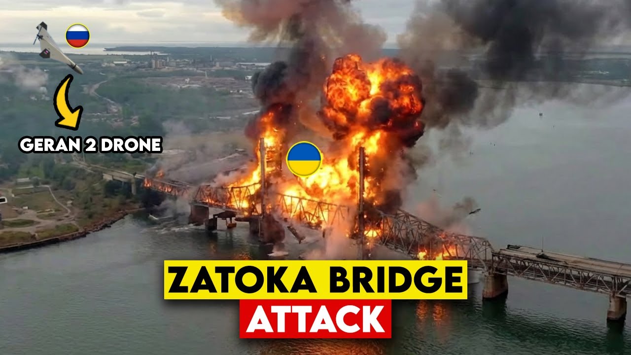 Zatoka Bridge Under Fire: Multi-Weapon Strike Hits Key Site! - YouTube