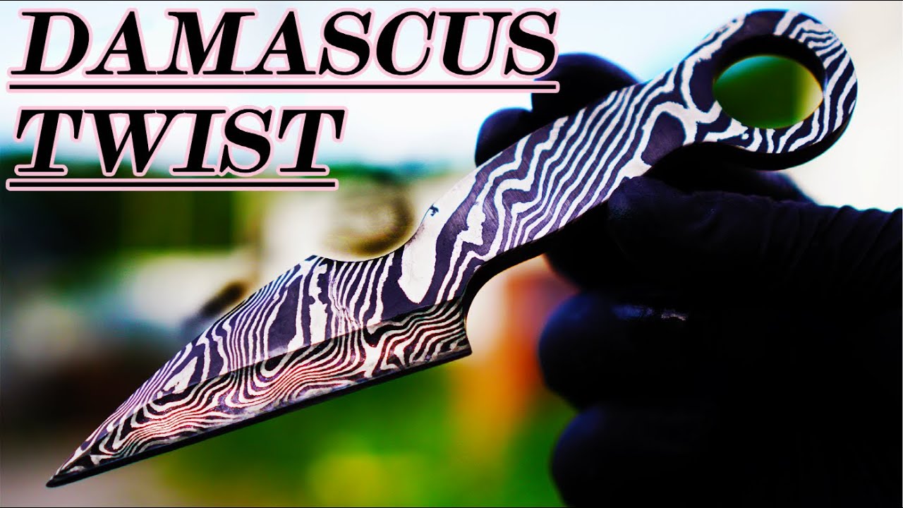 twisted damascus knife making / SUB ON - YouTube