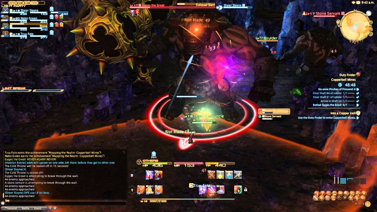 FFXIV: ARR - Copperbell Mines Boss Fight - Gladiator. - YouTube