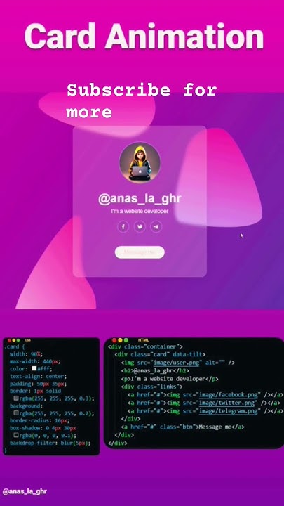 Card Animation Viral Shortvideo Webdesign Coding Shortsfeed