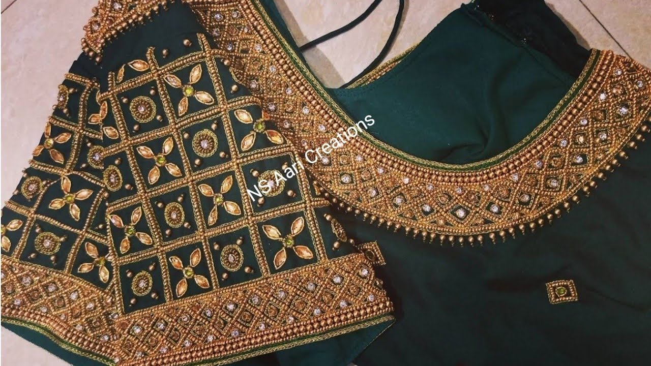 Aari Work With beads #AariWorks #MaggamWorks #355 - YouTube