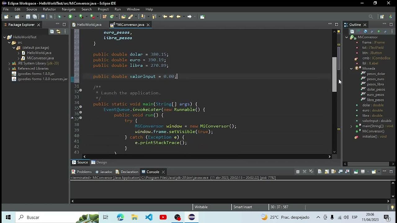 Conversor monedas Java - YouTube