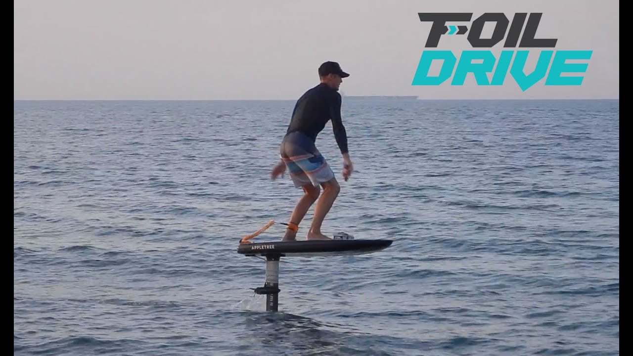 FoilDrive plus 1st session on 4'9" 60ltr Appleslice v2 - YouTube
