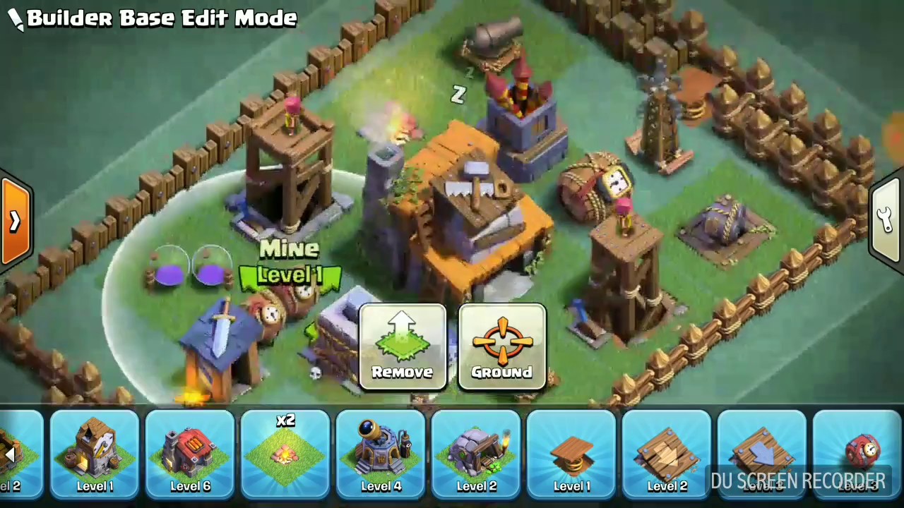 Coc + 2000 trophy builder hall 4 base - YouTube