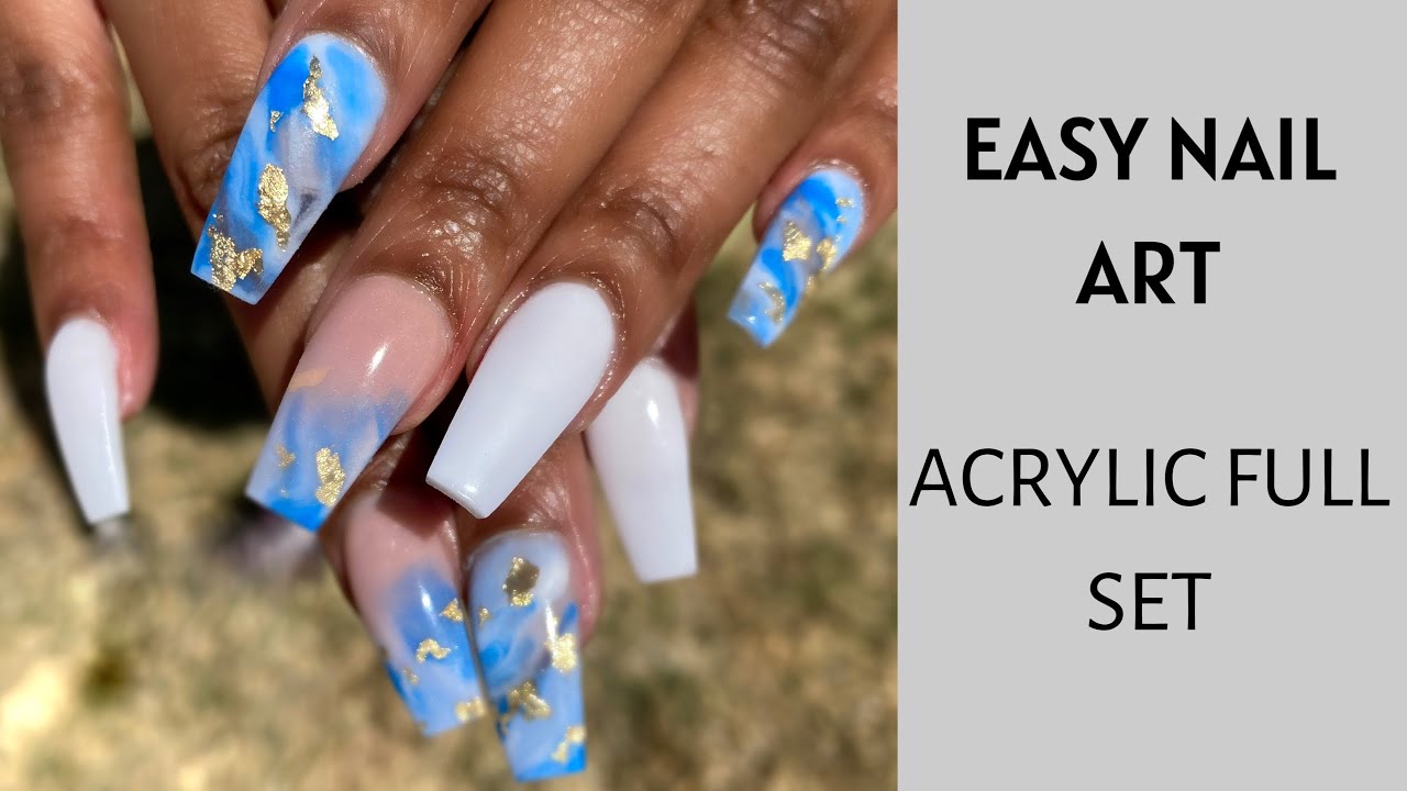 Acrylic Nails| Full set beginning to end - YouTube