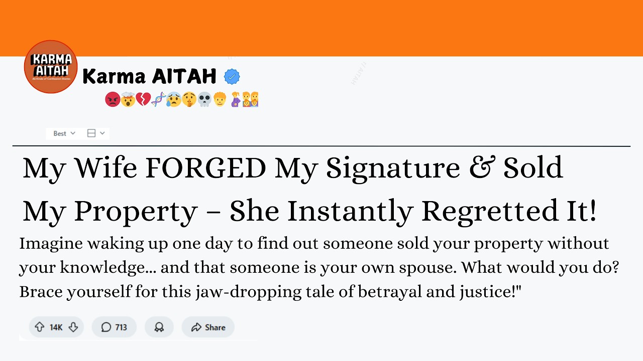 My Wife FORGED My Signature & Sold My Property – She Instantly ...