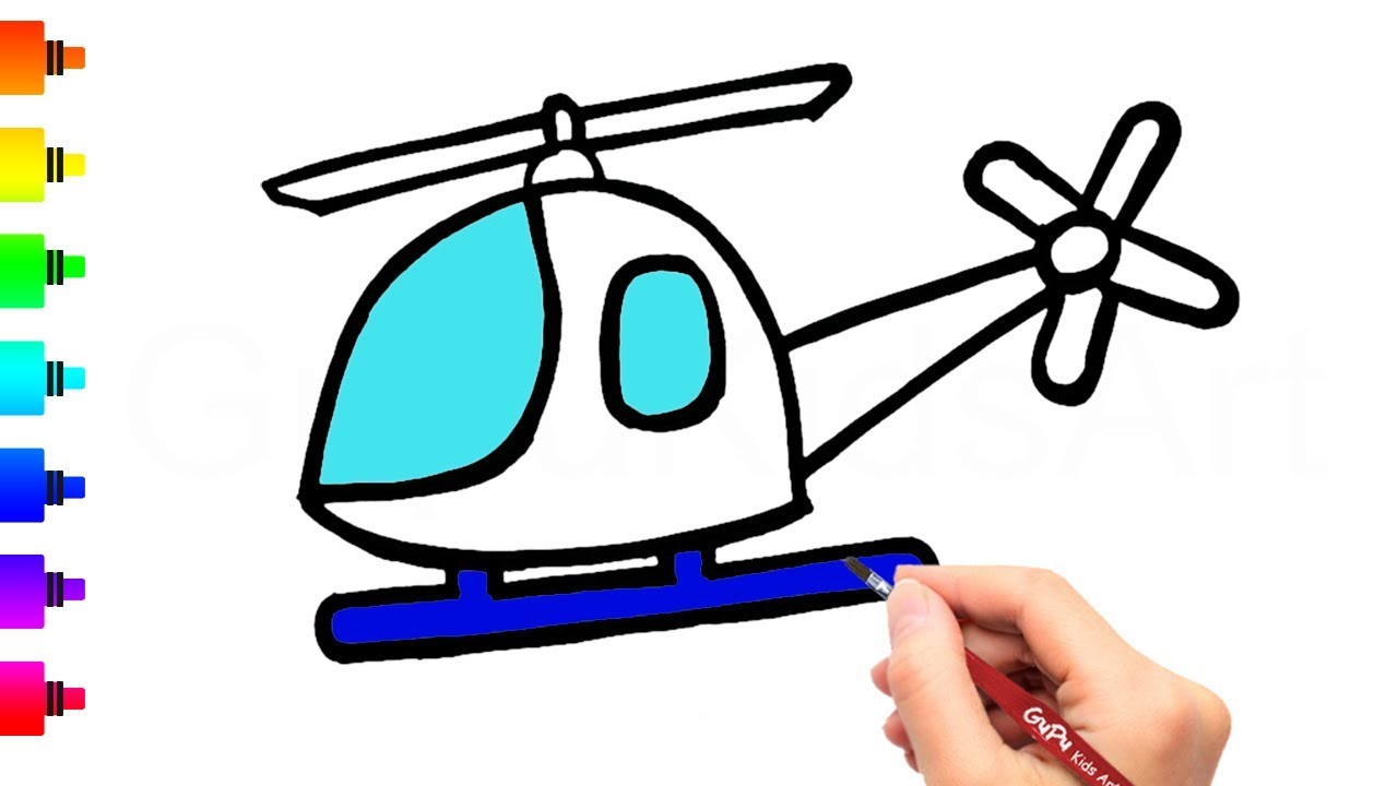 Helicopter Drawing For Kids