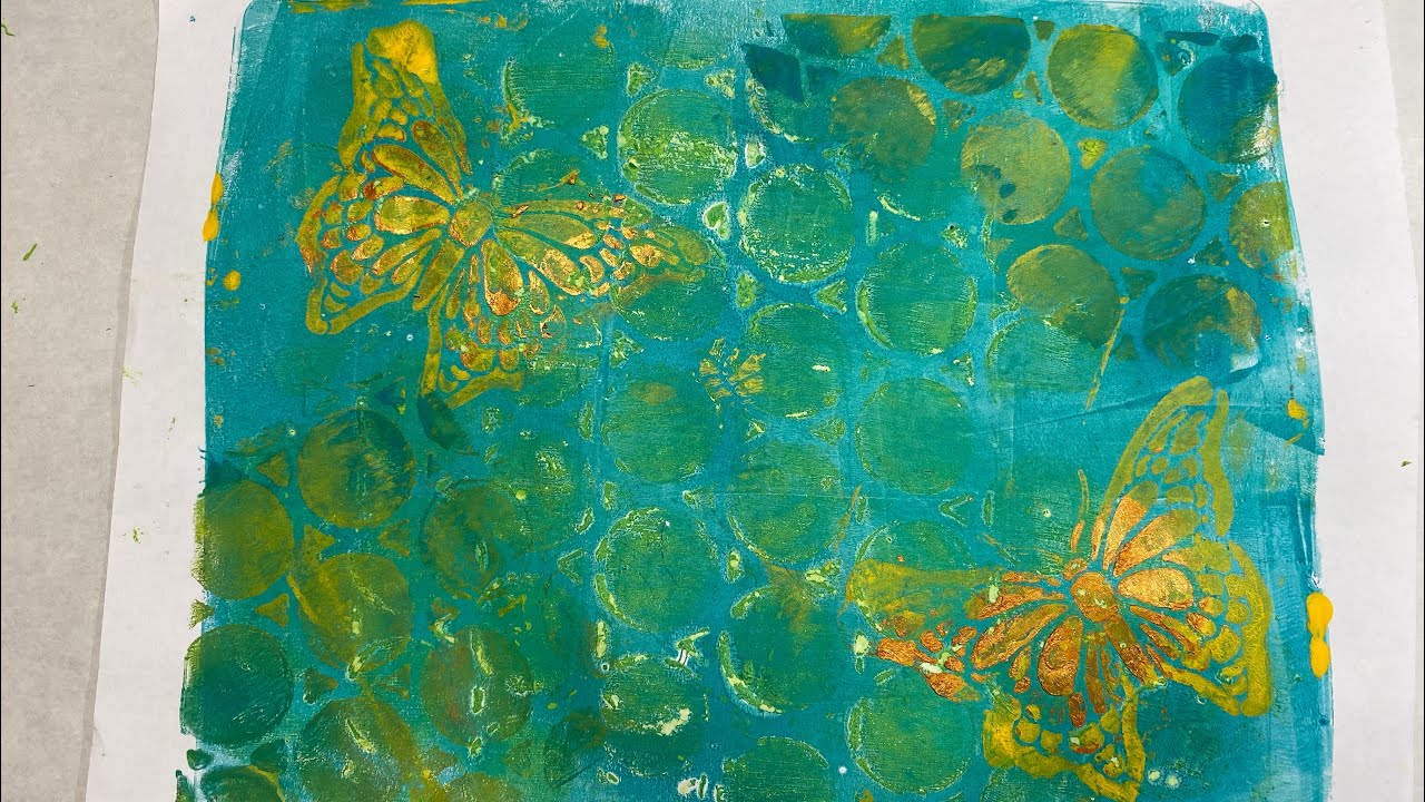 USING STENCILS AND A GEL PLATE (GELLI PLATE) - YouTube