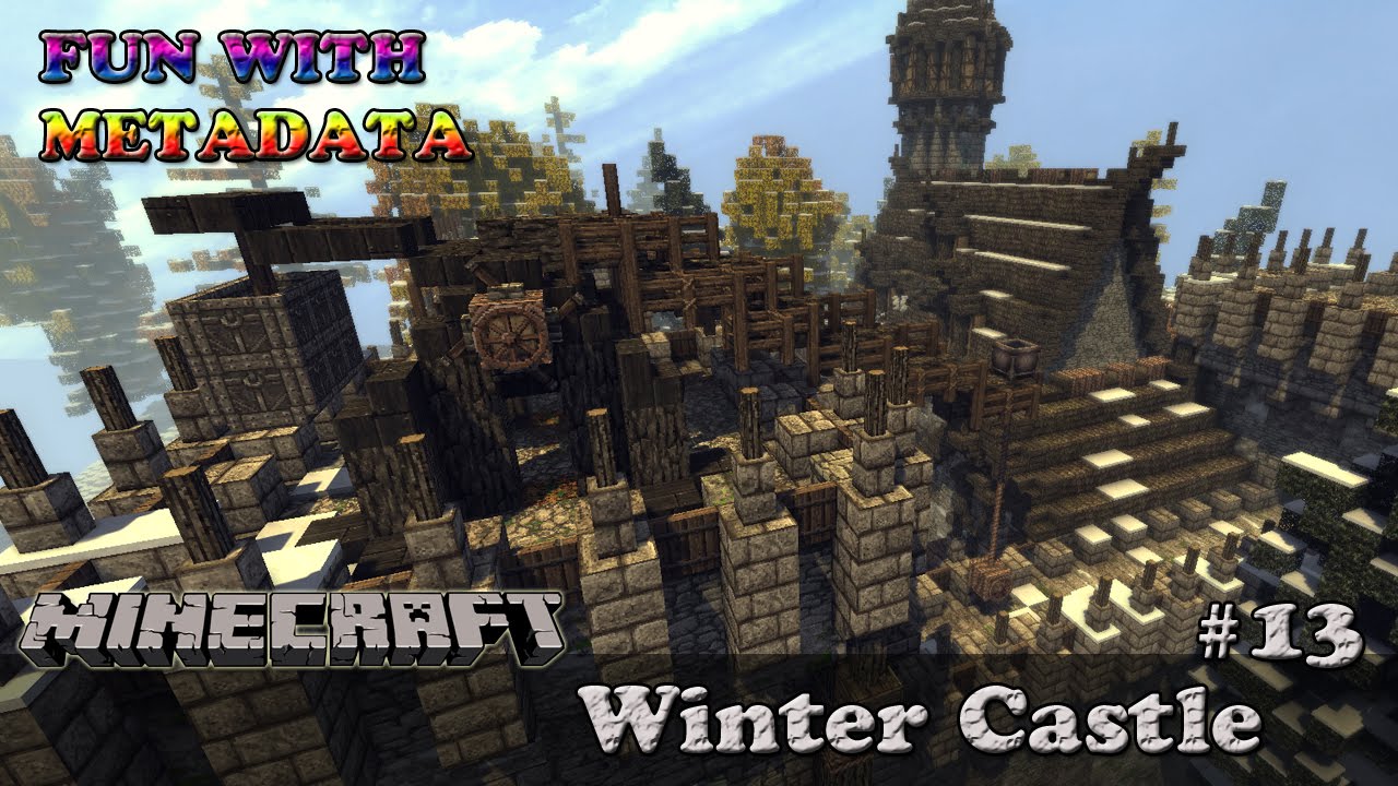 Minecraft: Winter Castle Build Tutorial part 13 (Trebuchet) - YouTube