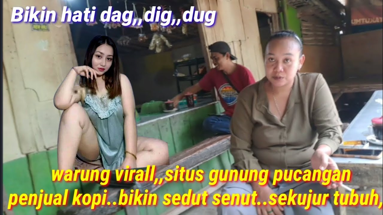 Warung virall,,di puncak situs pucangan..penjual kopi cantik..bikin ...