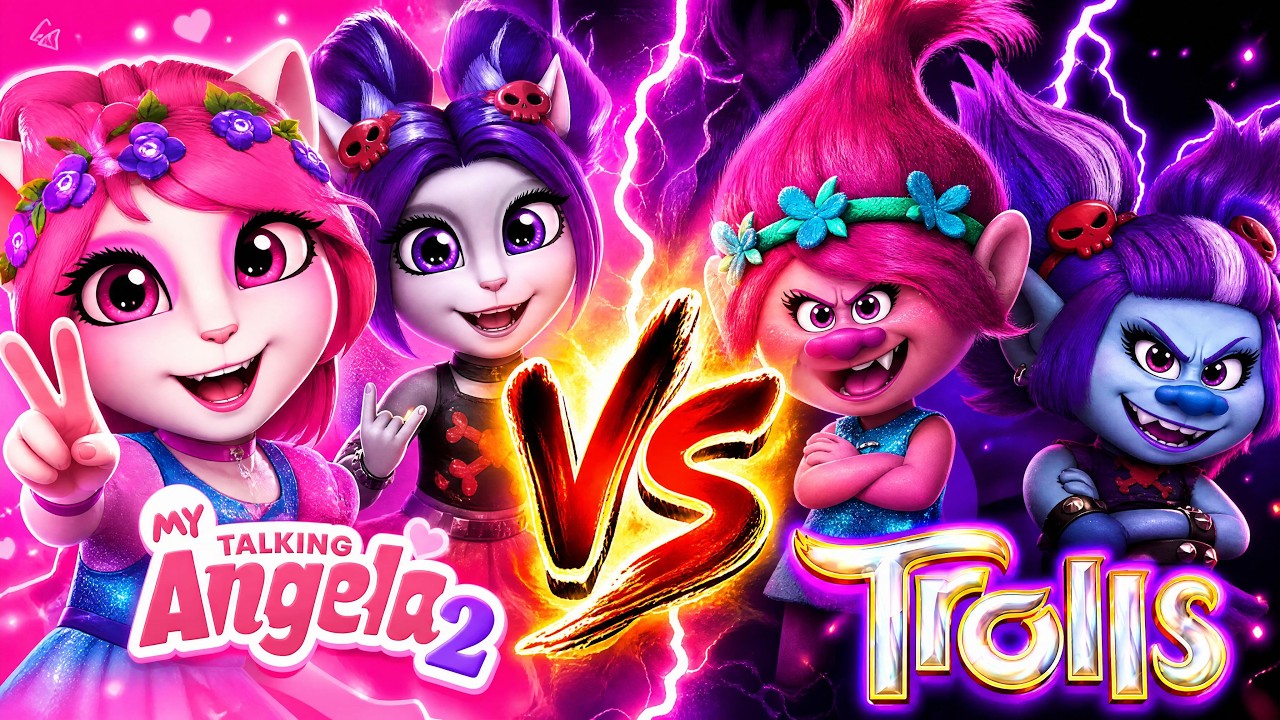 My Talking Angela 2 vs TROLLS! 🌈 POPPY & BARB MAGICAL Full ...