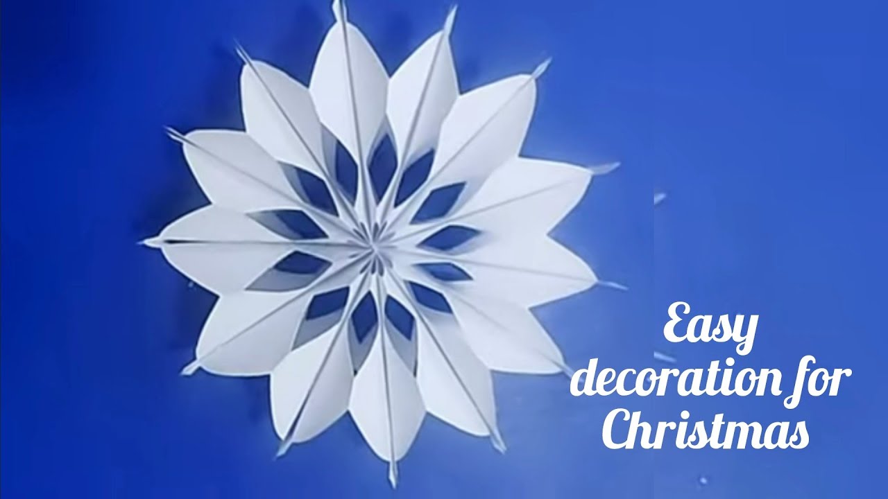 DIY Paper Snowflake Ornaments- A4 sheet color paper: Easy & Festive # ...