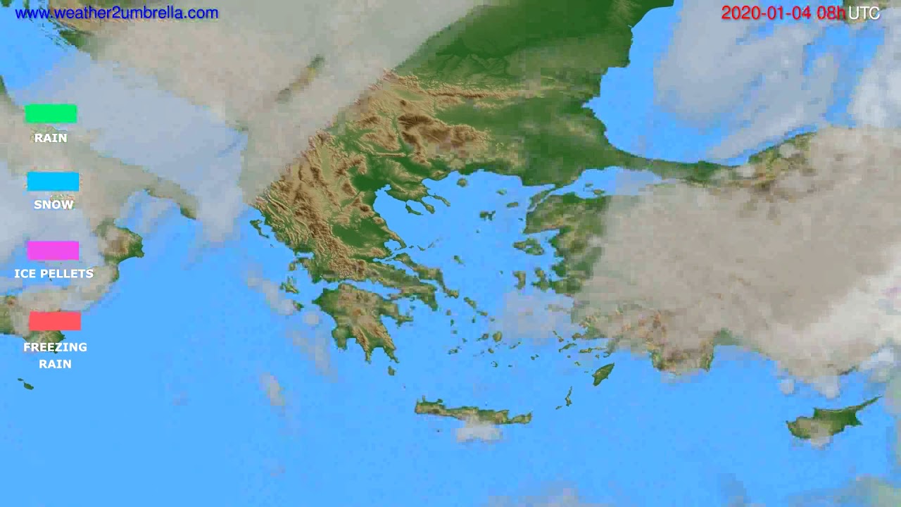 Precipitation forecast Greece // modelrun: 12h UTC 2020-01-03 - YouTube