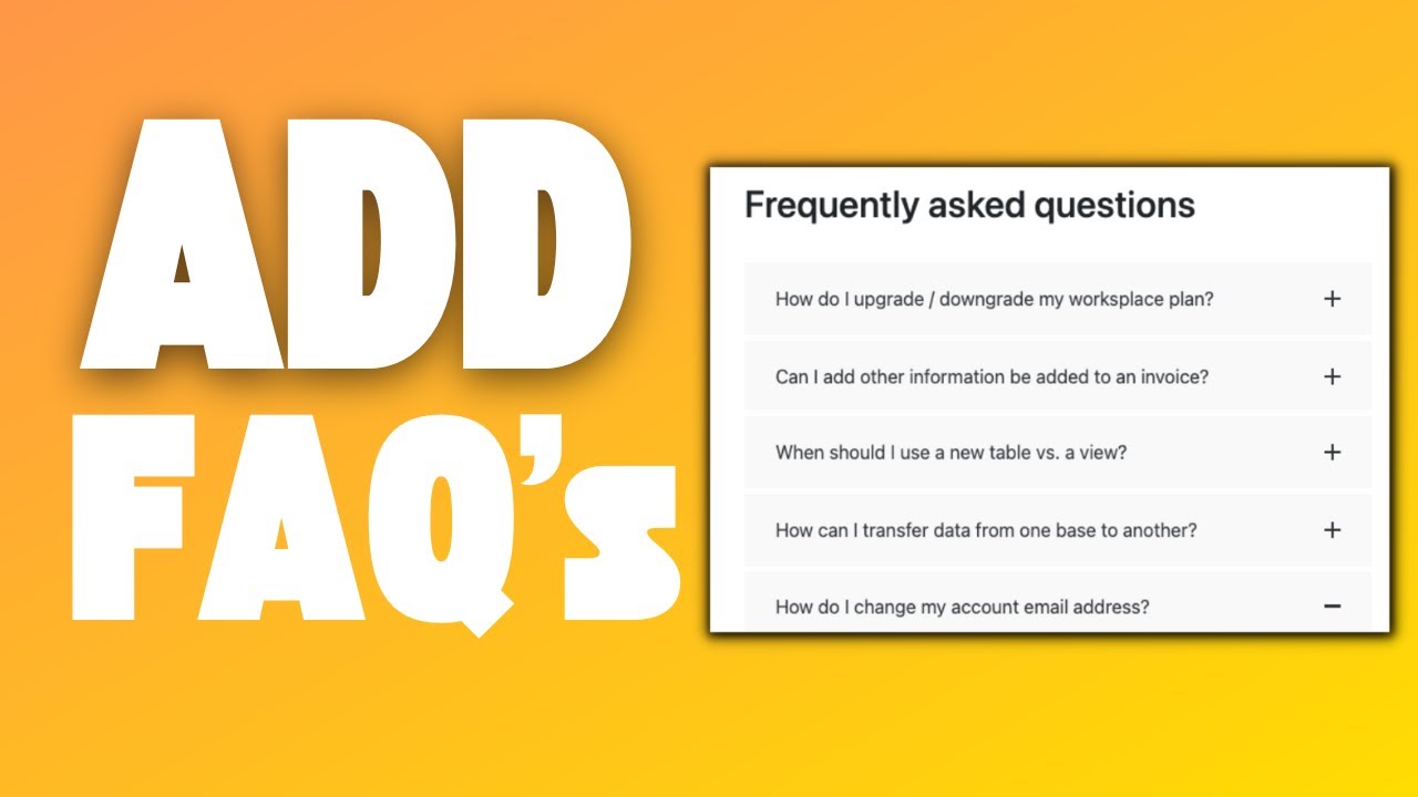 How To Add A FAQ Section To Your Website - YouTube