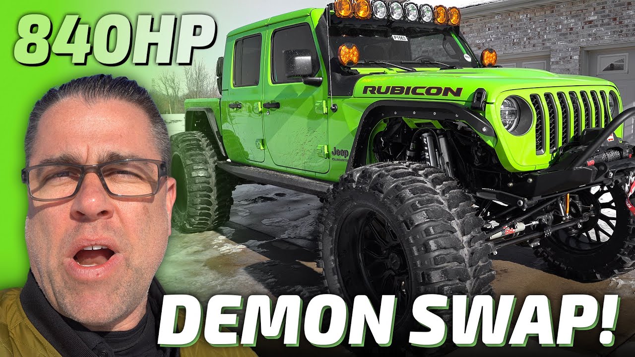 PUTTING AN 840HP DEMON ENGINE IN A JEEP GLADIATOR — IT'S FAST! - YouTube