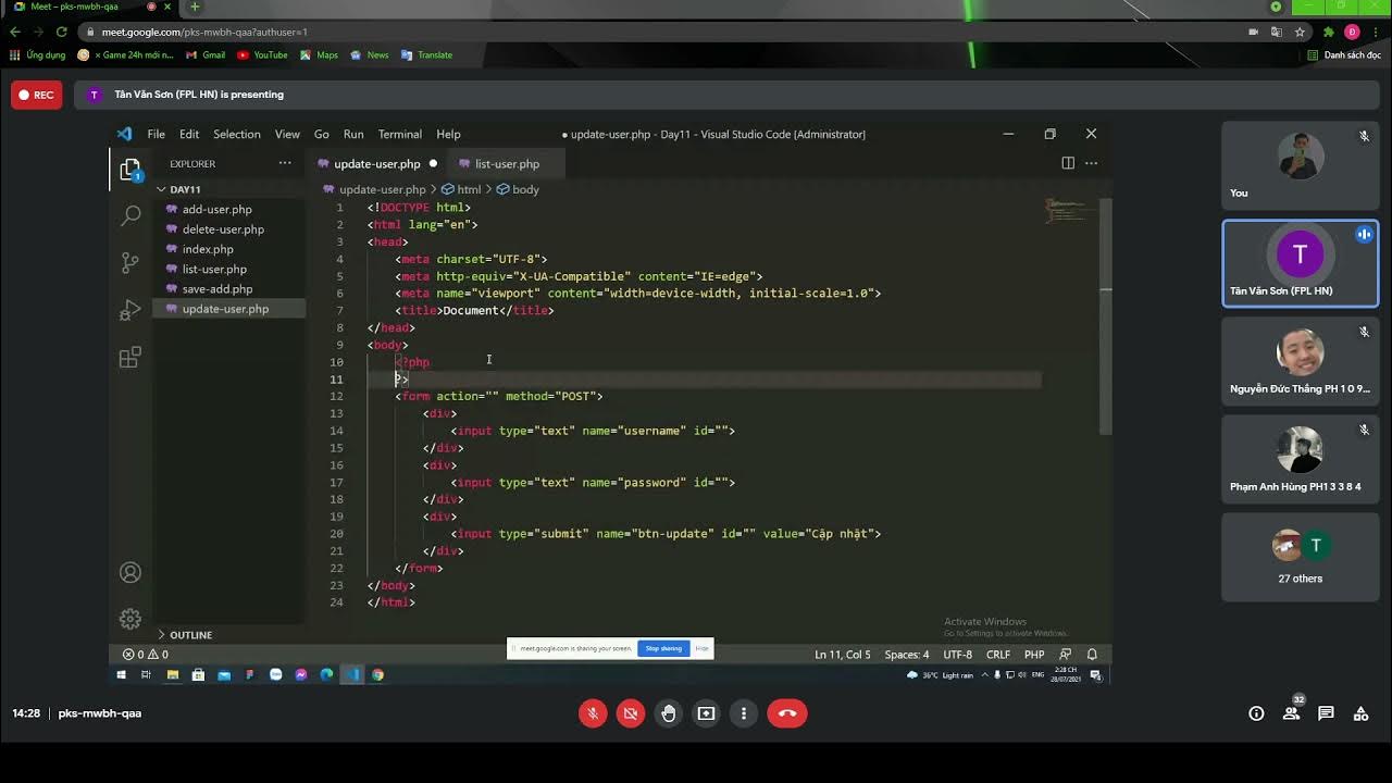 Lập trình PHP1 - BH11 - YouTube