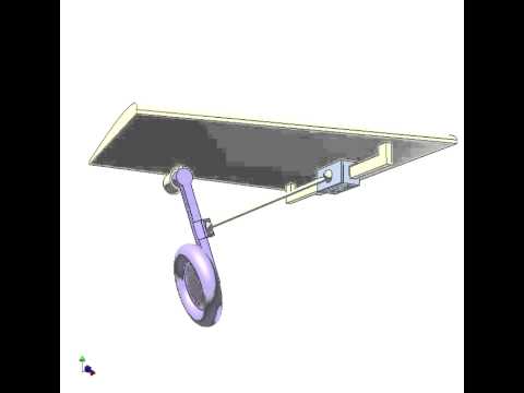 Airplane wheel retracting using spatial slider crank mechanism - YouTube