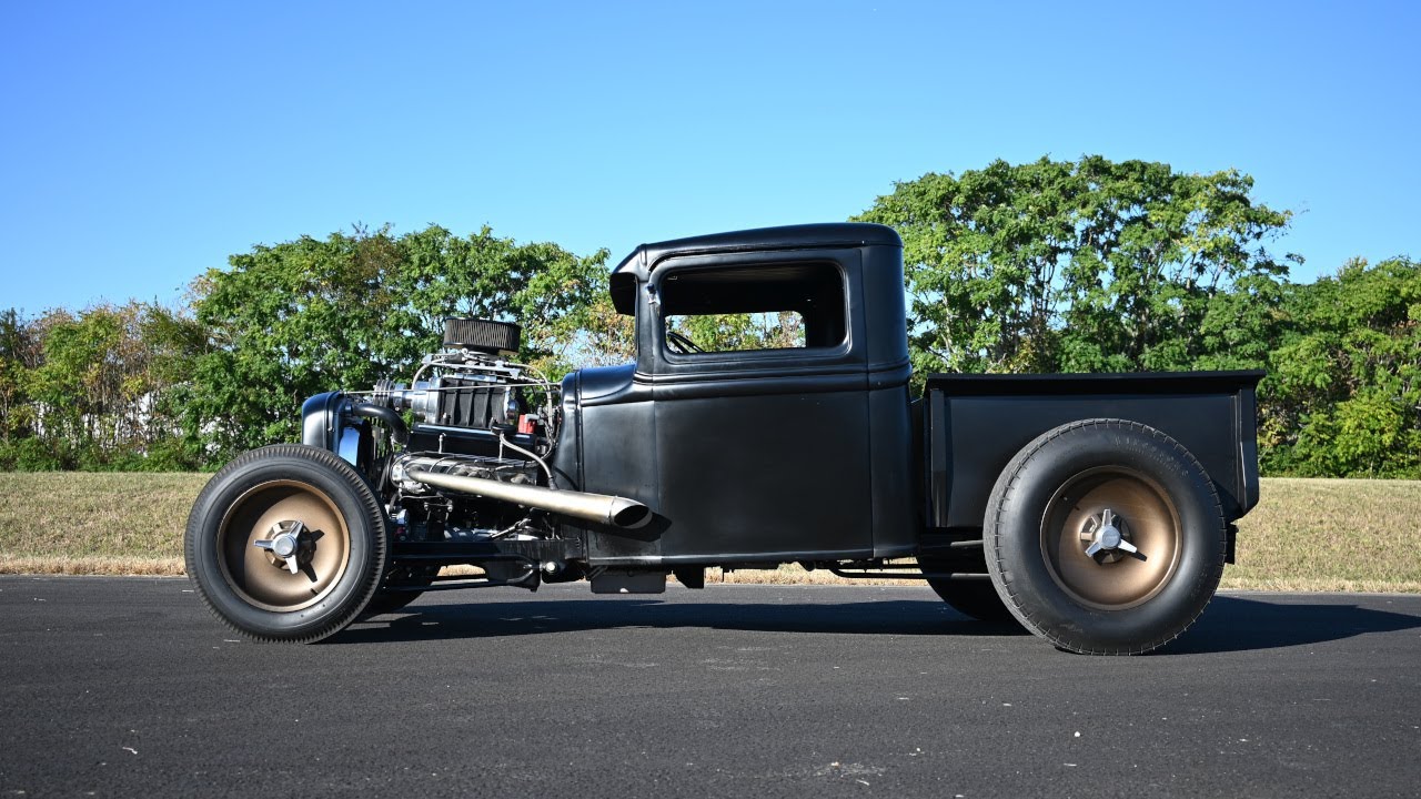 Supercharged 1933 Ford Pickup Hot Rod- Cold Start and Drive - YouTube