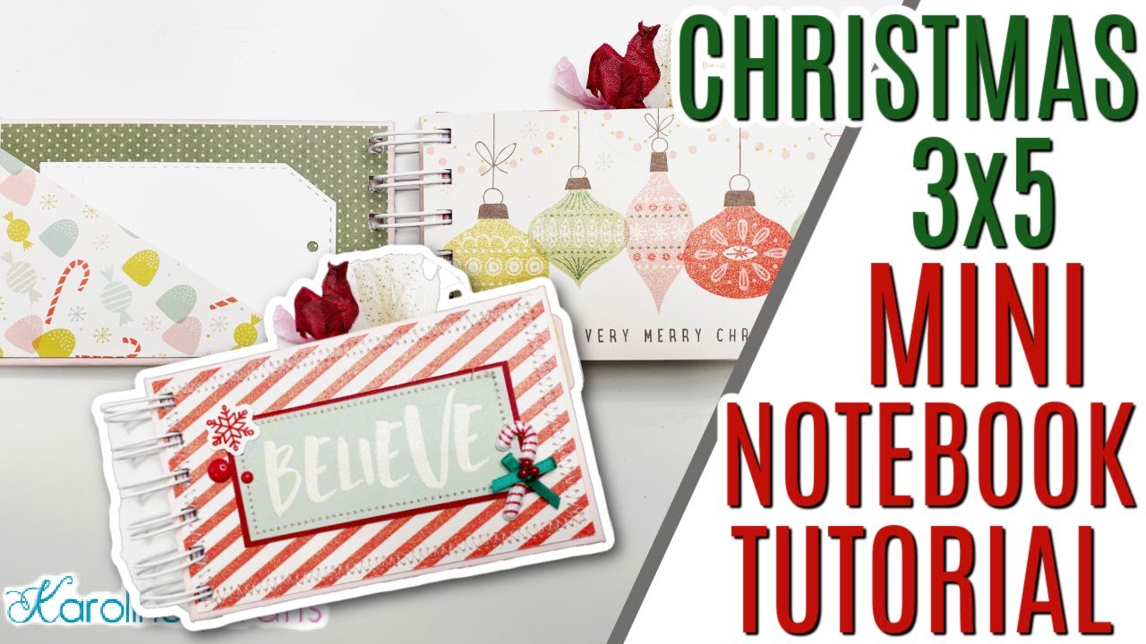 3x5 Mini Notebook Tutorial with Pocket Dividers & Tags Process Video, 5x3 Cinch Bound Mini ...