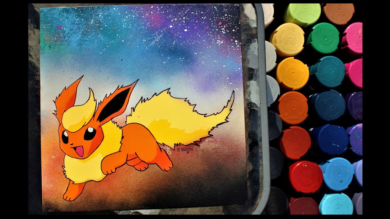 Flareon- Pokemon Spray Paint Art - YouTube