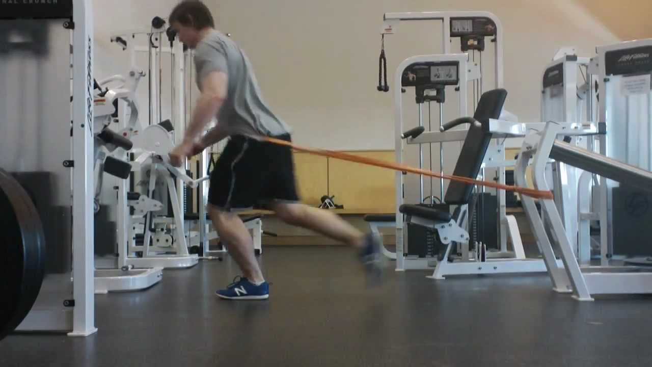 Reverse Lunge with Band Around Hips - YouTube