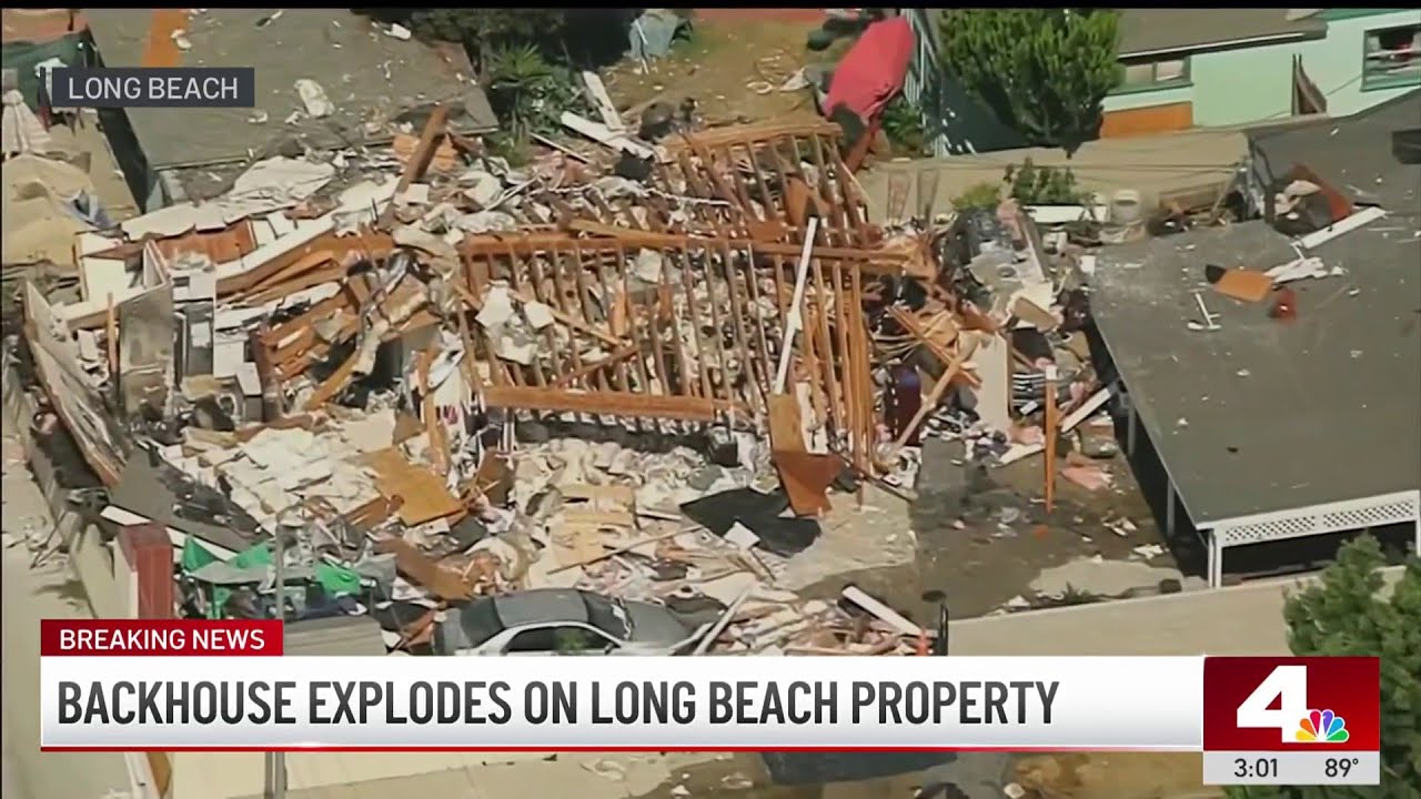 Backhouse explodes on Long Beach property - YouTube