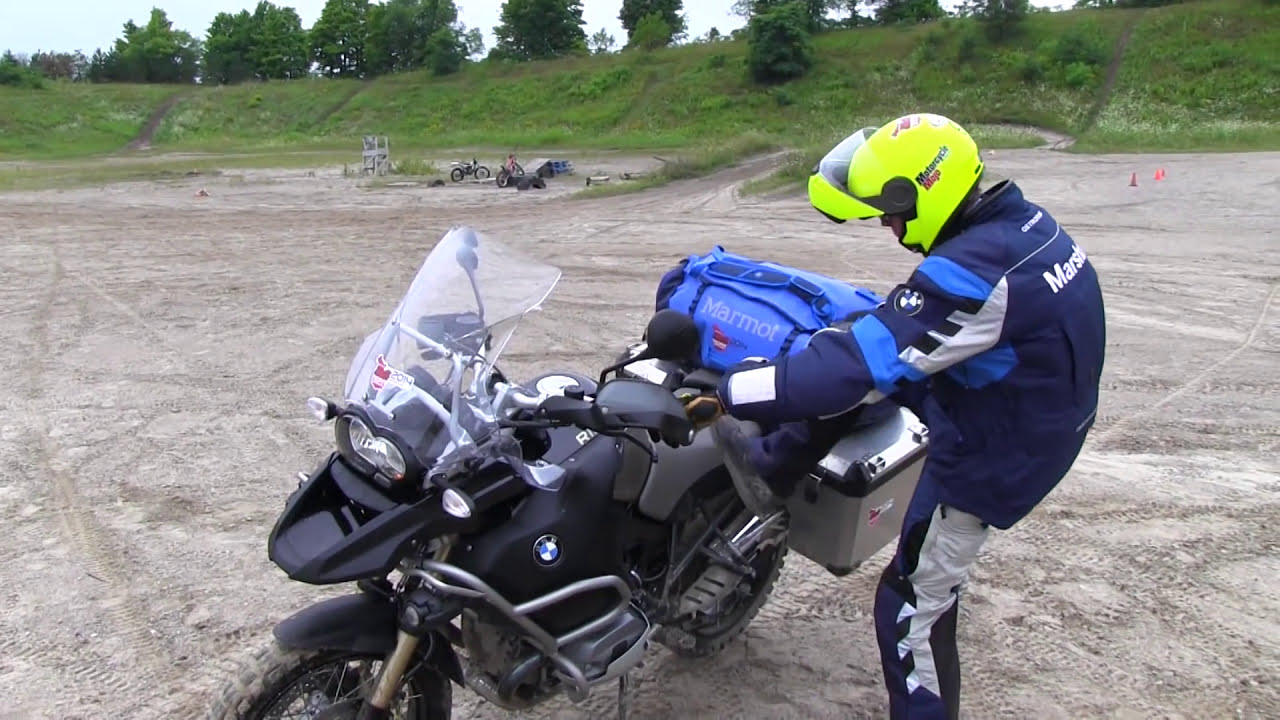 getting on a loaded bike - YouTube
